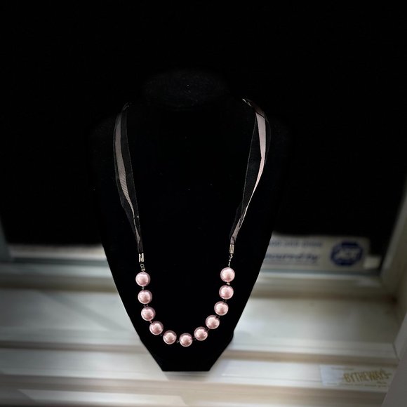 Jewelry | Beautiful Large Pink Faux Pearls Attached To Mesh And Satan ...